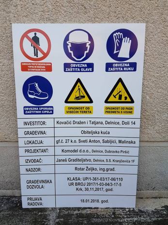 GRAĐEVINSKA TABLA - GRADILIŠNA PLOČA - DOSTUPNO ODMAH