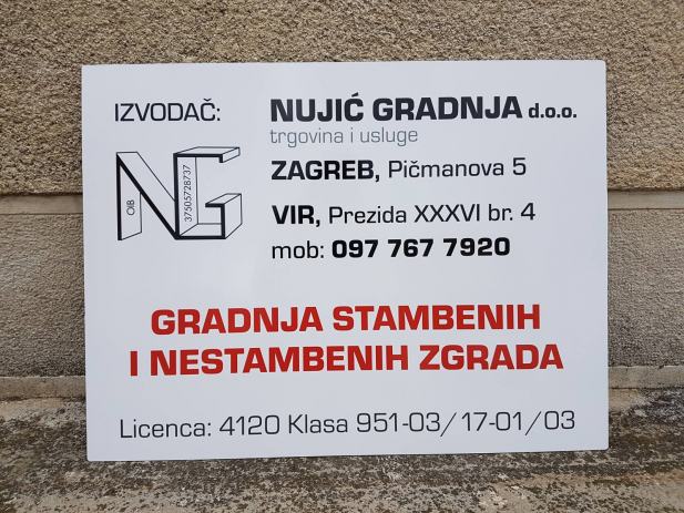 GRAĐEVINSKA TABLA - GRADILIŠNA PLOČA - DOSTUPNO ODMAH