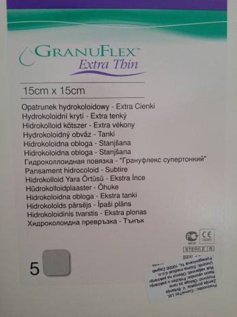 GRANUFLEX EXTRA THIN 15X15 flasteri za dekubitalne rane