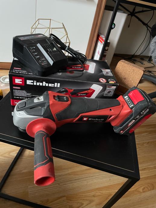Einhell aku brusilica TC-AG 18/115 Li , gratis brzi punjač, nova
