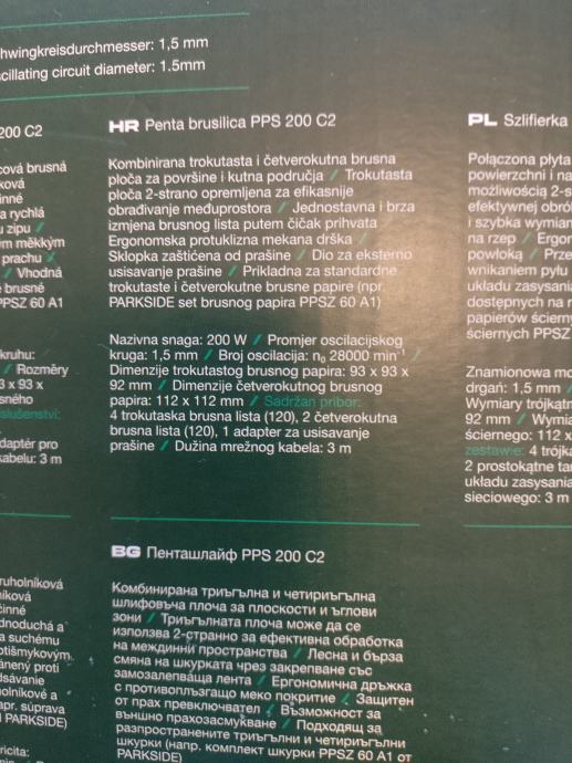 PPS 200 C2 penta brusilica Parkside