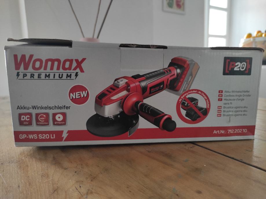 Womax baterijska aku kutna brusilica