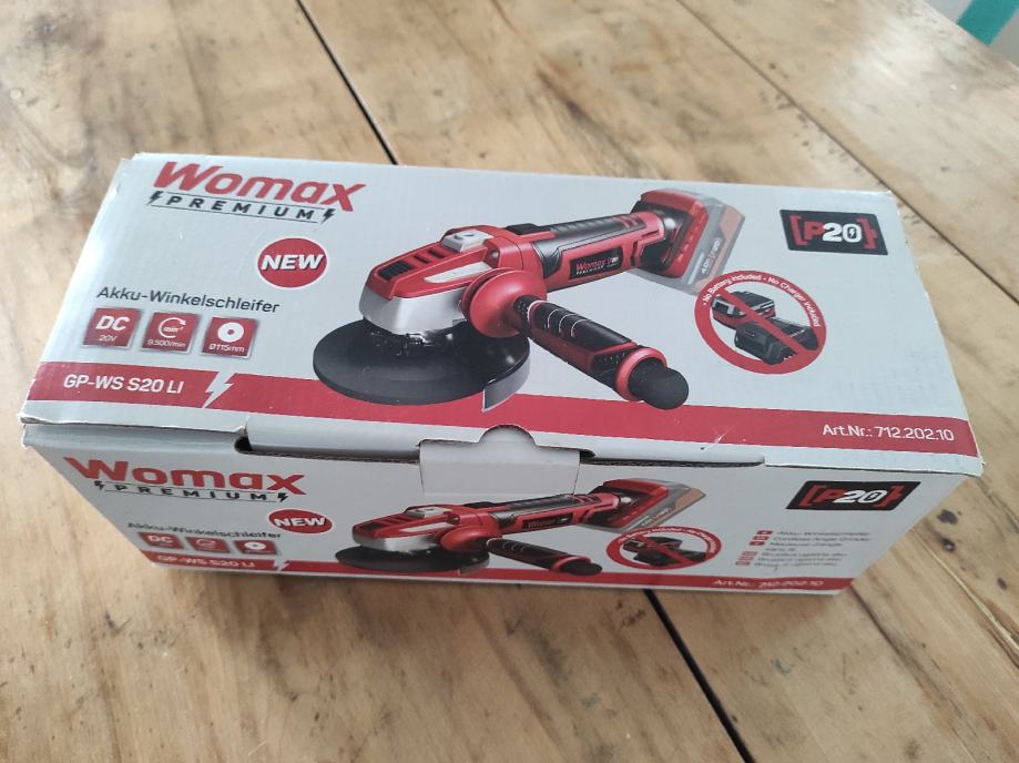 Womax baterijska aku kutna brusilica