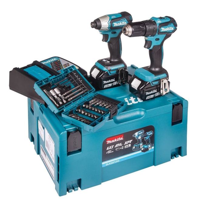 Makita aku set alata DLX2221JX2 2x18V 3,0Ah bušilica odvijač + udarni