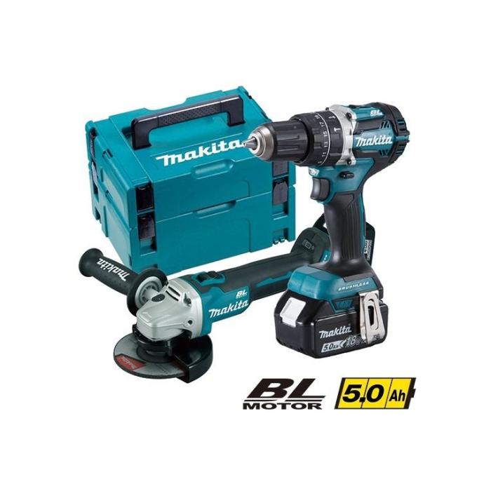Makita set aku alata DLX2179TJ1 2x18V 5,0Ah - aku brusilica + aku buši