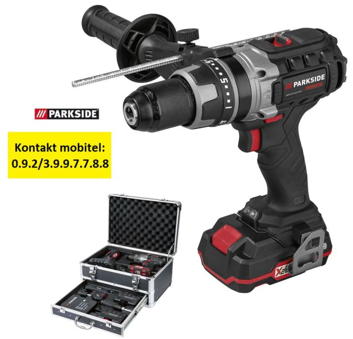 Parkside Aku 20V busilica PSBSAP + baterije i set u alu koferu (NOVO)