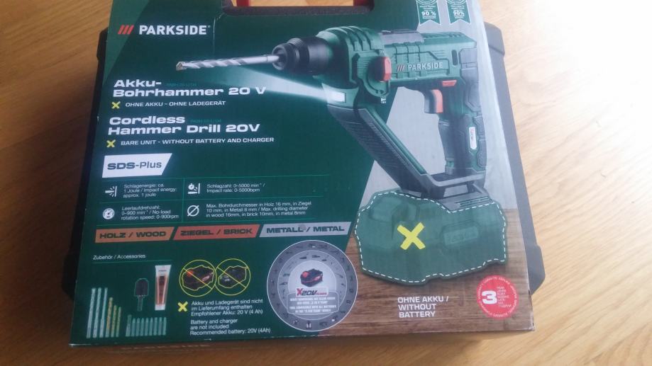 Parkside aku udarna busilica SDS tiplerica NOVO