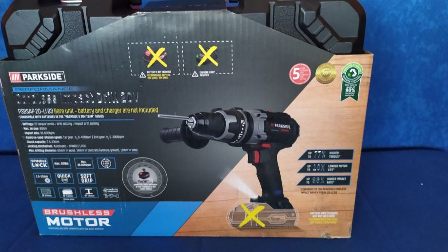 PARKSIDE PERFORMANCE AKU UDARNA BUŠILICA-ODVIJAČ PSBSAP 20-LI-B3