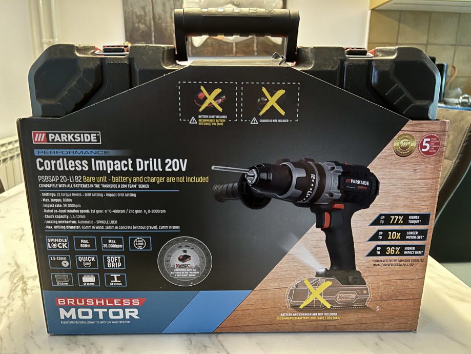 PARKSIDE PERFORMANCE PSBSAP 20-Li B2 20V - AKU udarna bušilica/odvijač