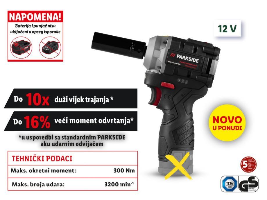 Parkside Performance udarni odvijač PPDSSA 12-Li A1