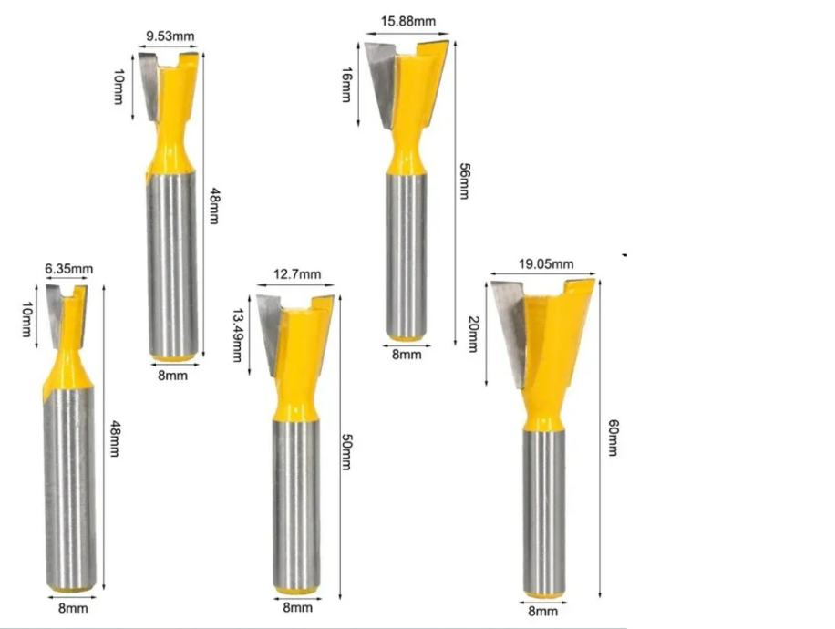 Glodala za drvo za zupčaste utore prihvat 8 mm