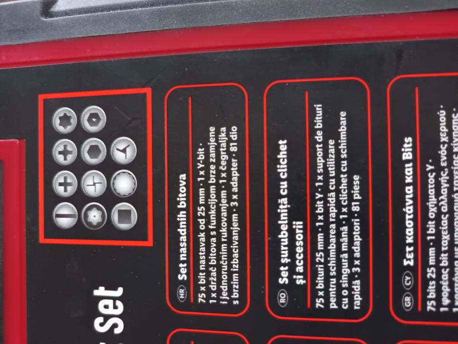 Parkside set nasadnih bitova komplet s račvom