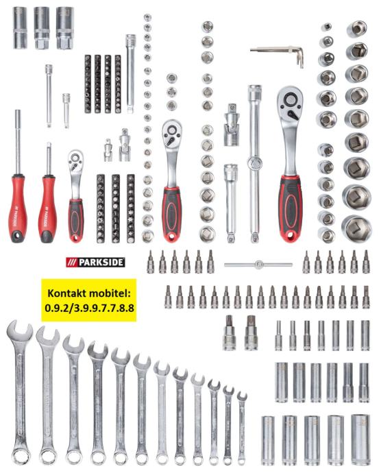 Parkside set nasadnih kljuceva gedora bitova u koferu 216 komada NOVO