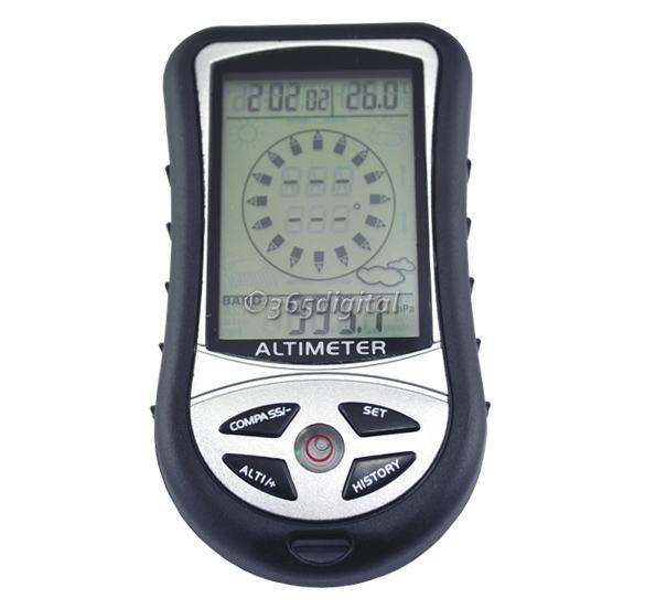 Digitalni visinomjer (altimetar), barometar, kompas, termometar,
