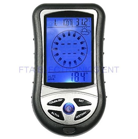 Digitalni visinomjer (altimetar), barometar, kompas, termometar,