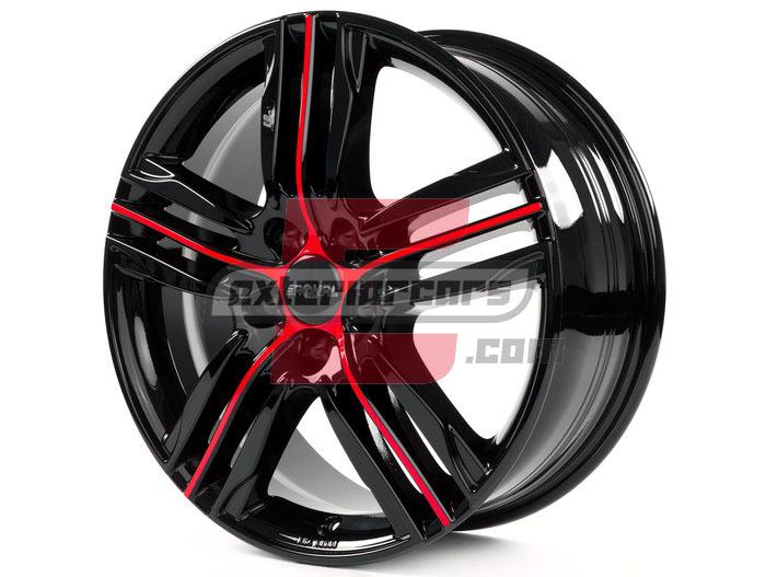 Ronal R57 - Jetblack-Red Spoke