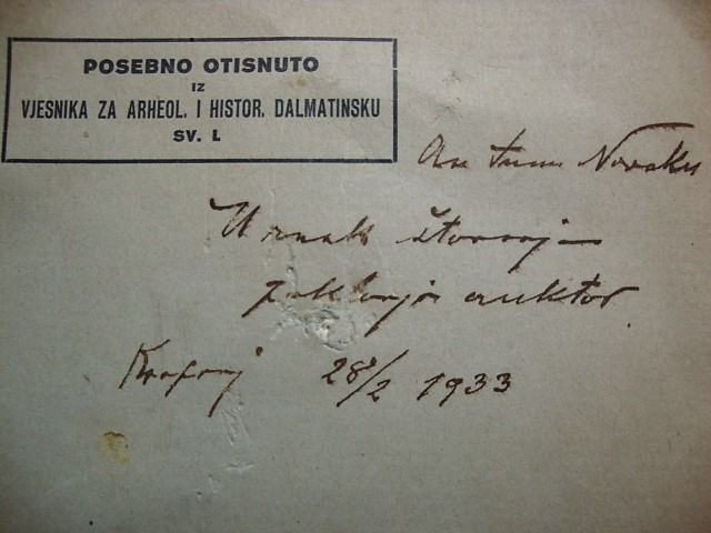 DON FRANE BULIĆ - 1878.-1928. VJESNIK ZA ARHEOLOGIJU I HISTORIJU DALMA