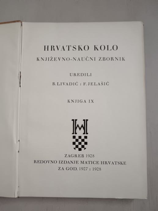 Livadić/Jelašić: Hrvatsko kolo; Knjiga IX (1928.)