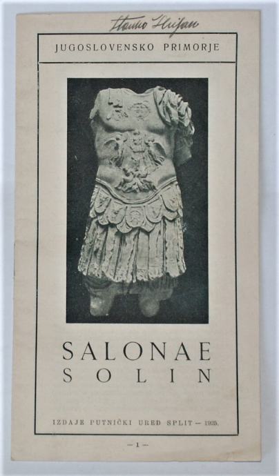 SALONAE - SOLIN Jugoslavensko primorje Turistički vodić Split 1925