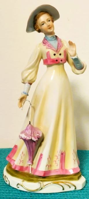 dama s šeširom - Kowa porculanska figura