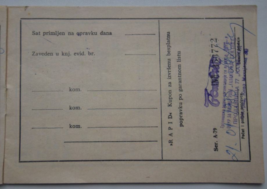GARANTNI LIST ZA SAT