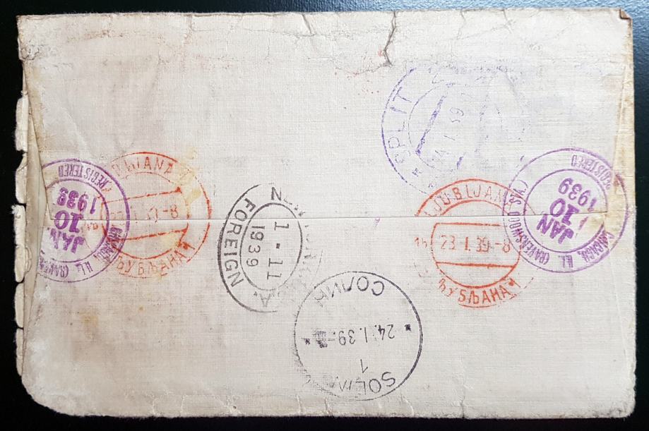 KUVERTA STARA iz AMERIKE, 1939 g + PISMO U NJEMU