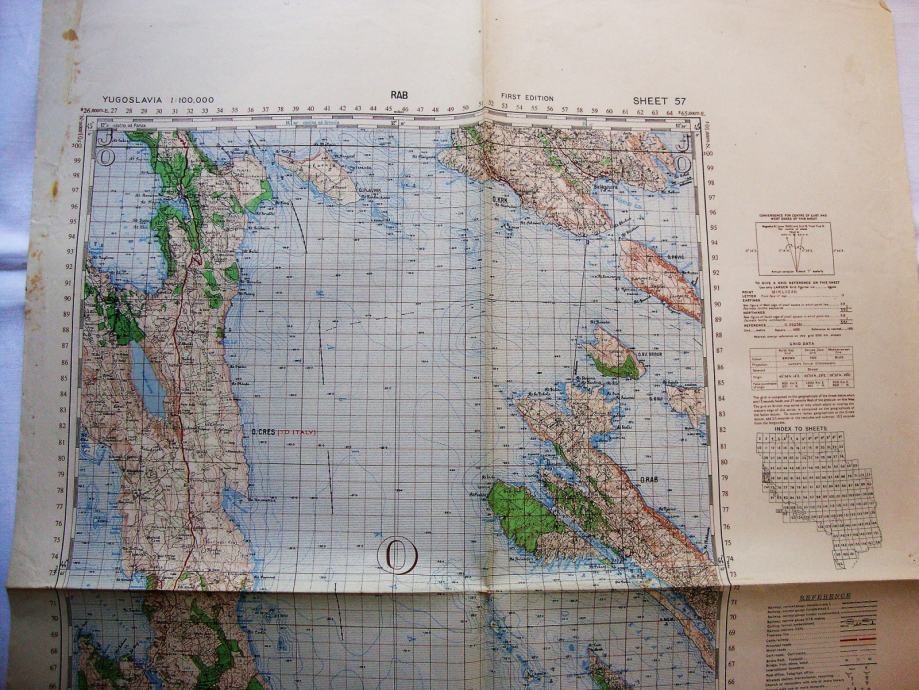 RAB STARA KARTA - 1934-1943.FIRST EDITION