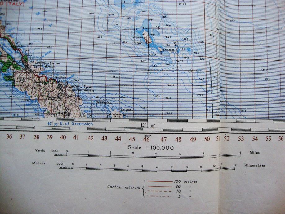 RAB STARA KARTA - 1934-1943.FIRST EDITION