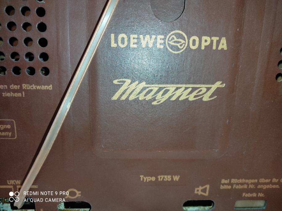 Stari radio LOEWE OPTA MAGNET 1735W, UKW, 1956. g. potpuno ispravan