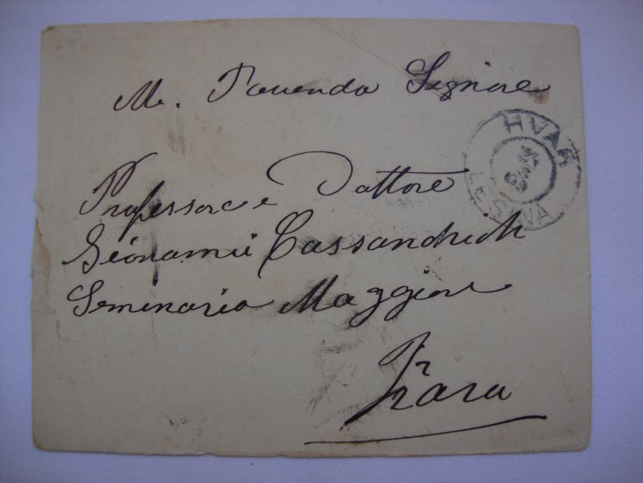 Stara kuverta pismo putovala za LESINA - otok Hvar