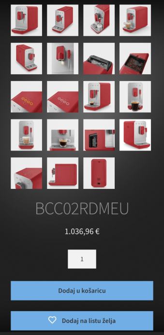 *PRILIKA* SMEG aparat za kavu NOVO