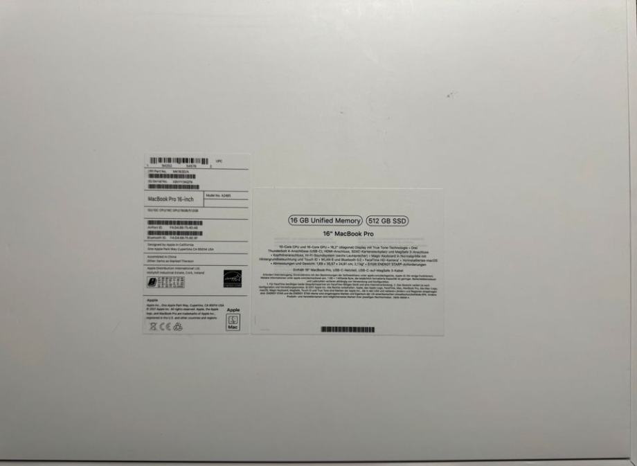 Apple 16 MacBook Pro - 16GB Unified Memory - 512GB SSD / 2021