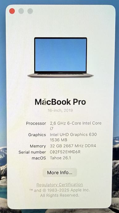 MacBook Pro (12) (15-inch, i7 2,6 GHz, 32 GB RAM, 1TB SSD, Touch Bar)