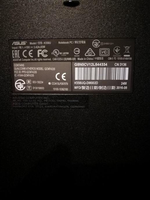 ASUS Intel i7-6500U 8gb RAM 1TB GF940MX + dodatno ugrađen 120gb SSD