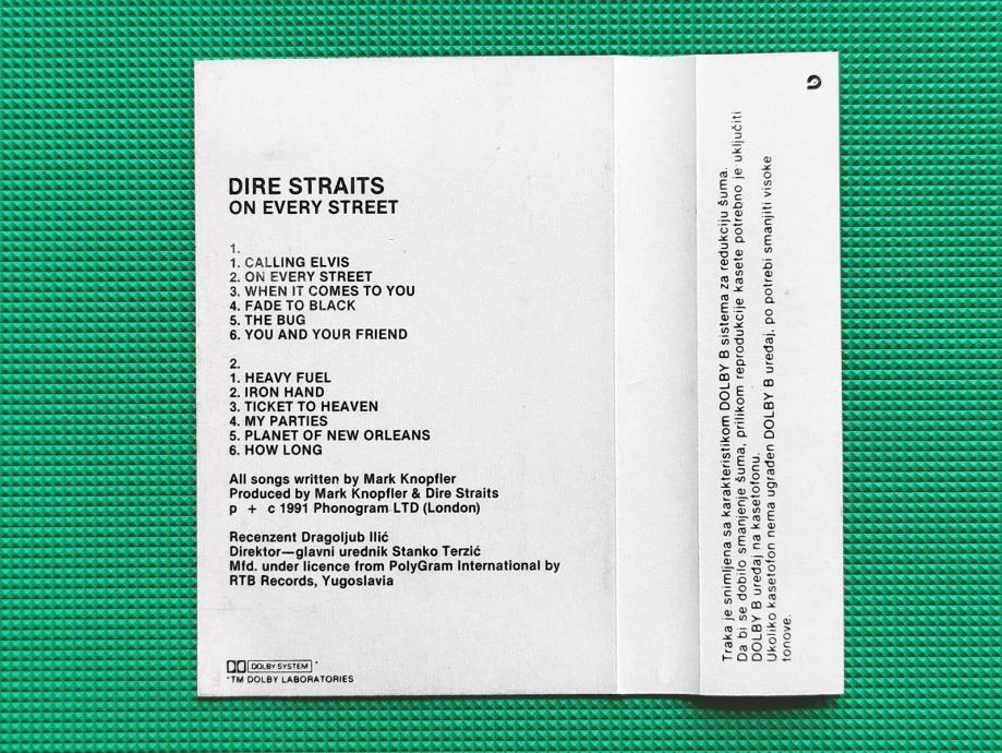 Audio kaseta/kazeta • DIRE STRAITS - ON EVERY STREET
