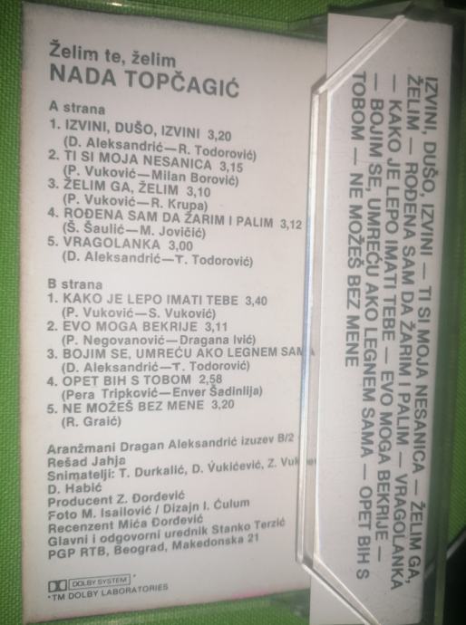 Nada Topčagić – Želim Te, Želim Nada Topčagić – Želim Te, Želim