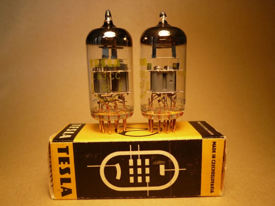 E83CC ECC803S ECC83 12AX7 Tesla NOS upareni par (Telefunken)