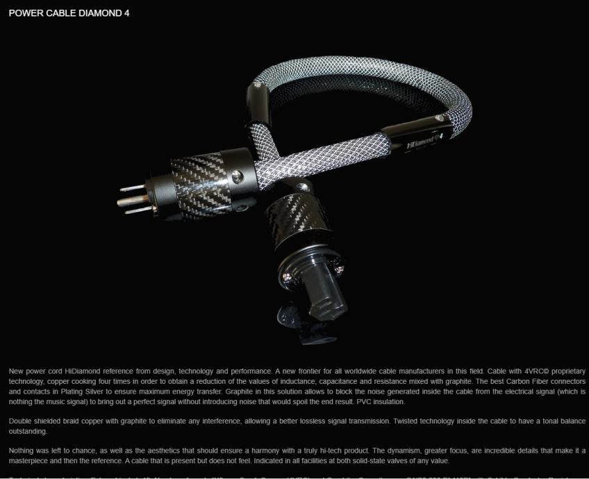 HiDiamond strujni kabel, top model Diamond D4