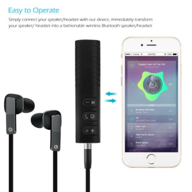 Mini Wireless Bluetooth Car Kit AUX Audio Receiver
