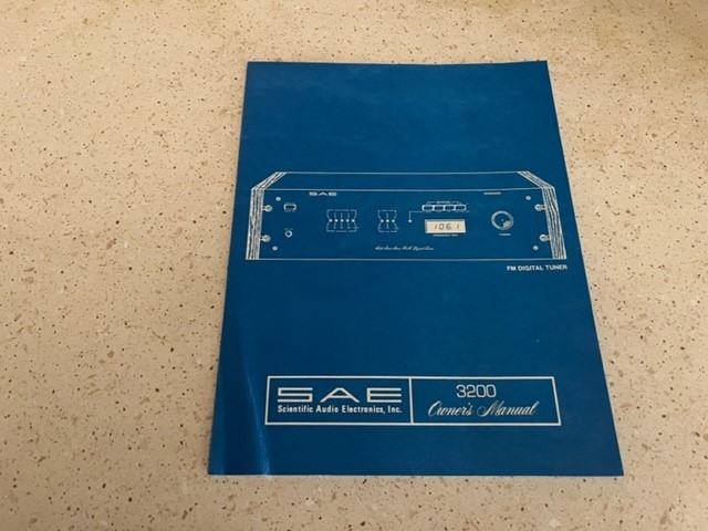 SAE 3200 tuner original manaual