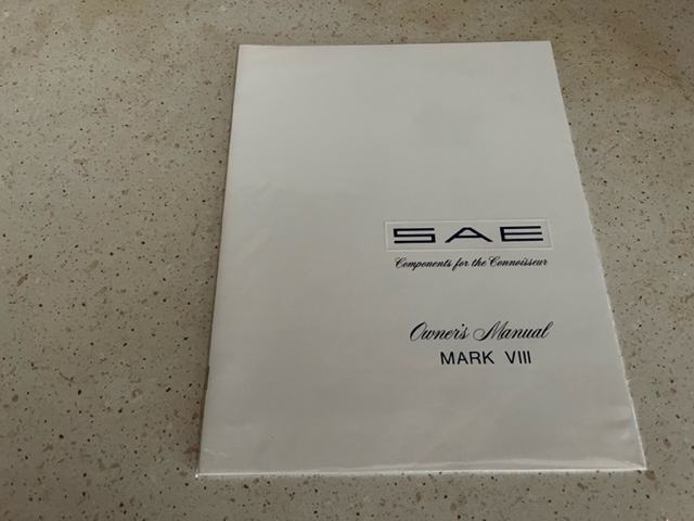 SAE Mark VIII Original Manual