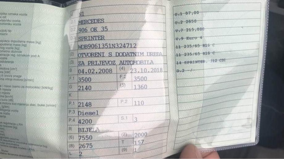 Mercedes-Benz Sprinter 312 CDI + nova PRIKOLICA, 2008 god.