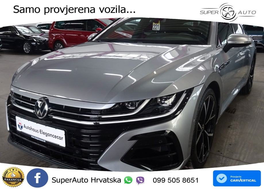VW Arteon R 4M DSG 320 KS, LED+ACC+PANO+4xGR SJED+360+PARK, 2023 god.
