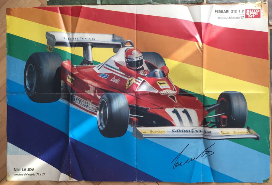 posteri iz autočasopisa, prvak F1 `75.+`77. Lauda u Ferrari +Regazzoni