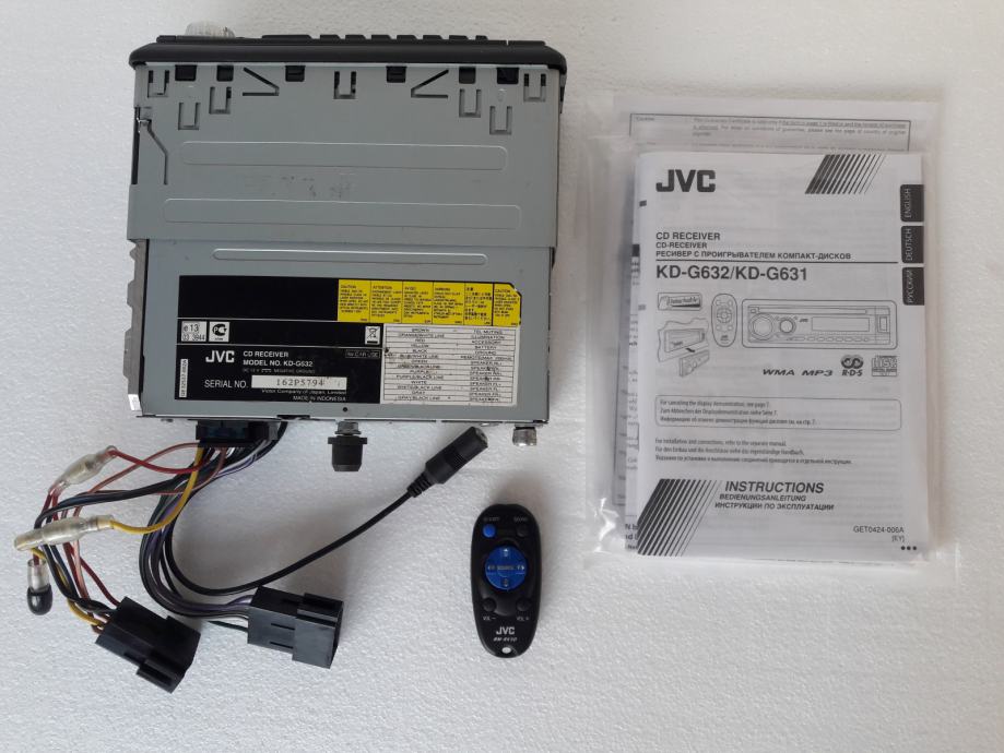 Auto radio CD JVC KD-G632, USB, MP3, WMA, RDS, RECEIVER MOS-FET 50w×4