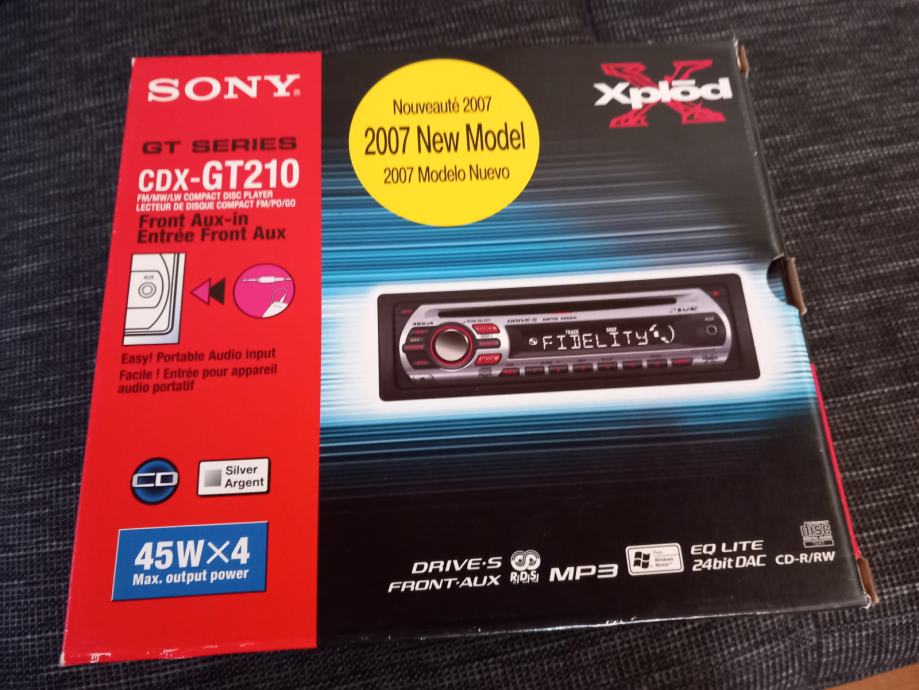 AUTO RADIO-SONY-CDX-GT210 - CD, MP3, AUX, 4x45W NOVO!!!