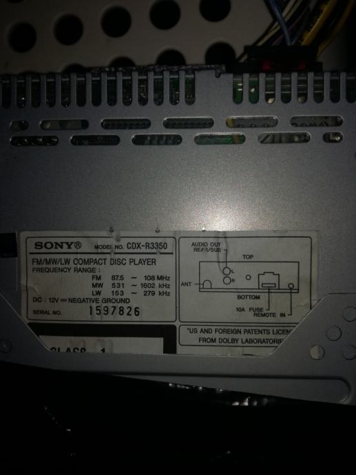Sony auto radio CDX - R3350