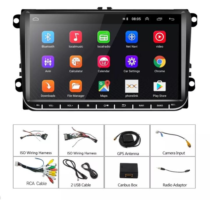 VW GOLF 5/6 MULTIMEDIA 9 WIFI 4G ANDROID 10 NAVI VW,SEAT,ŠKODA