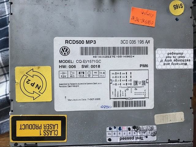 VW RCD 500 MP3