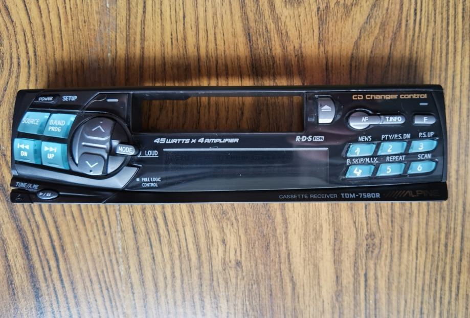 Radio kazetofon ALPINE TDM-7580R, SOFT TOUCH ELECTRONIC CASSETTE DECK.
